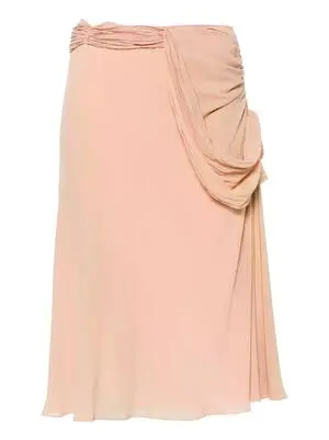 Dior 2000s Draped Silk Skirt - Pink