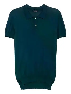 Miu Miu 2010s Cotton Polo Shirt - Blue
