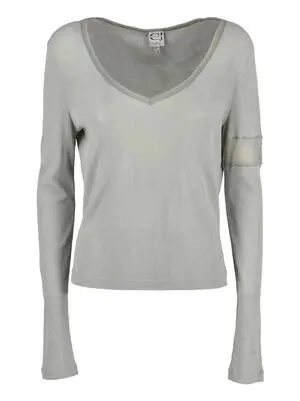 Just Cavalli V-neck Long Sleeve Top - Grey