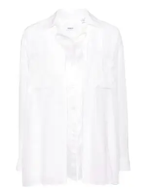 Burberry Logo-patch Layered Silk Shirt - White