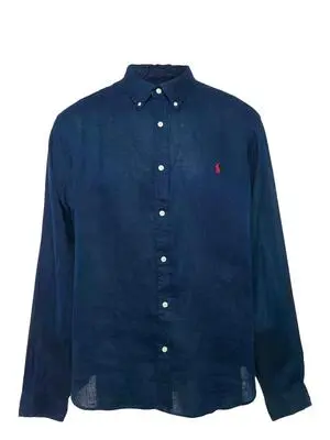 Polo Ralph Lauren Pre-owned Linen Long Sleeve Shirt - Blue