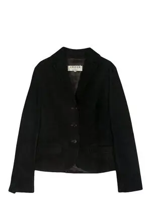 A.N.G.E.L.O. VINTAGE CULT 2000s Suede Single-breasted Blazer - Black