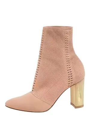 GIANVITO ROSSI 90mm Thurlow Perforated Ankle Boots - Neutrals
