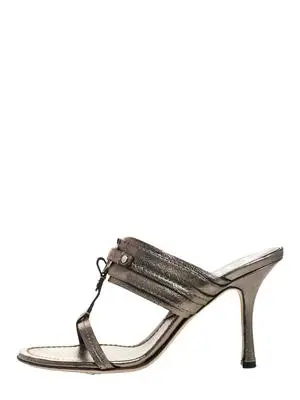 Dior 90mm Leather Sandals - Silver