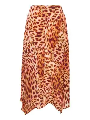Stella McCartney Leopard-print Midi Skirt - Pink