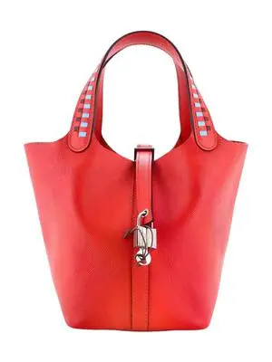 Hermès Picotin Lock Tressage Epsom Pm Bucket Bag - Red