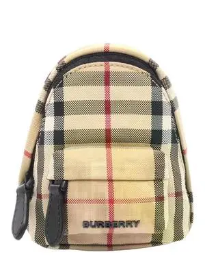 Burberry Mini Jett Check Backpack Charm Bag - Neutrals