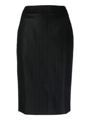 Dior 1990s Pinstripe Pencil Skirt - Black