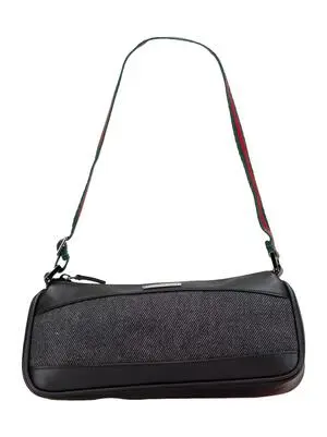 Gucci Denim Web Shoulder Bag - Black