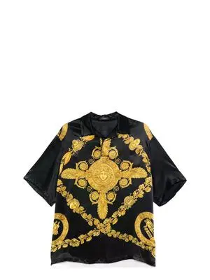 Versace Baroque-pattern Maschera Shirt - Black