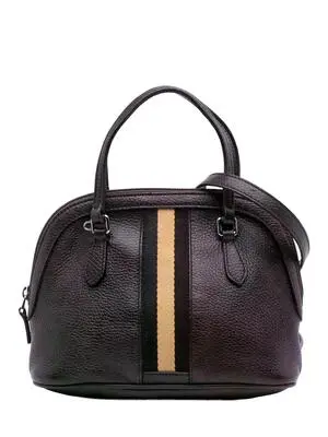 Gucci Mini Leather Web Dome Satchel - Brown