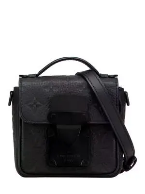 LOUIS VUITTON Monogram Taurillon Pico S Lock Satchel - Black