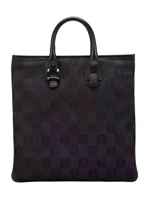 Loewe 2004 Anagram Canvas Tote Bag - Black