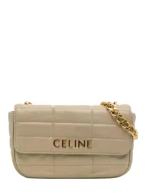 Celine 2022 Matelasse Goatskin Monochrome Chain Shoulder Bag - Brown