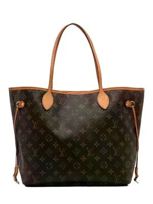 LOUIS VUITTON Monogram Neverfull MM Tote Bag Brown