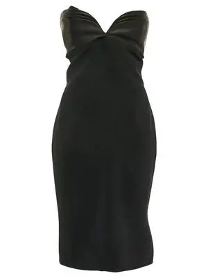 Brandon Maxwell Paneled Midi Dress - Black