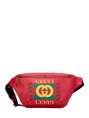 Gucci Grained Calfskin Logo Belt Bag - Red