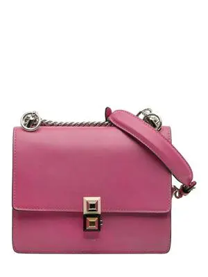 Fendi Small Leather Kan I Crossbody Bag - Pink