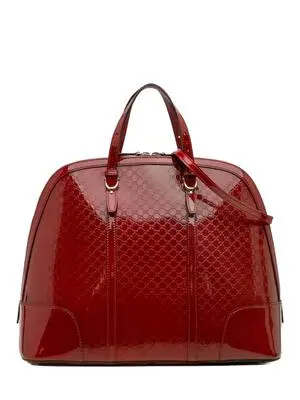 Gucci Large Microissima Patent Dome Top Handle Bag - Red