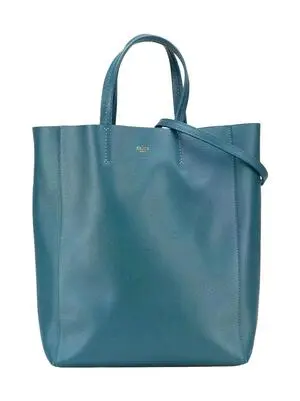 Celine Grained Calfskin Vertical Cabas Satchel - Blue