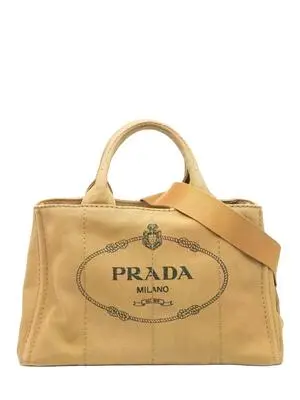 Prada Canapa Logo Satchel - Brown