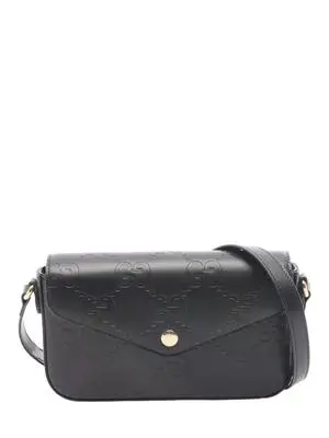 Gucci Gg Embossed Mini Shoulder Bag - Black
