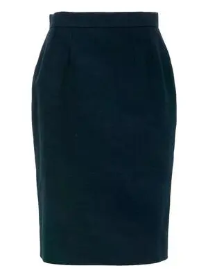 Givenchy 1990s Textured-finish Midi Skirt - Blue