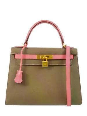 Hermès 2018 Hermès Kelly 28 Sellier Two-Way Bag Grey