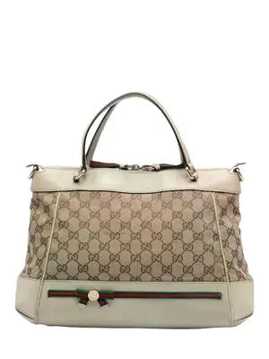 Gucci Gg Canvas Web Mayfair Satchel - Brown