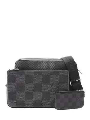 LOUIS VUITTON Trio Messenger Damier Graphite Canvas Bag - Black