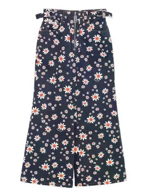 Miu Miu 2019 Floral-printed Trousers - Blue