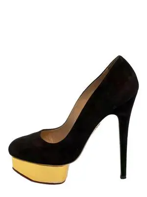 CHARLOTTE OLYMPIA 145mm Suede Platform Pumps - Black