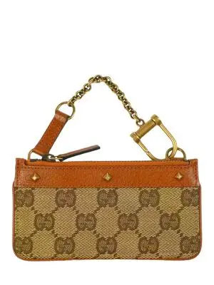 Gucci Monogrammed Canvas Wristlet - Brown