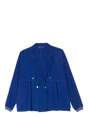Valentino Garavani 1980s Seersucker Jacket - Blue