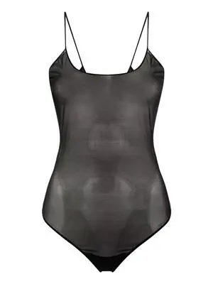 Gianfranco Ferre 2000s Sheer Spaghetti-strap Bodysuit - Black