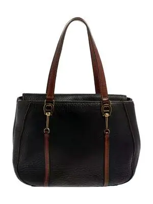 AIGNER Textured Leather Shoulder Bag - Black