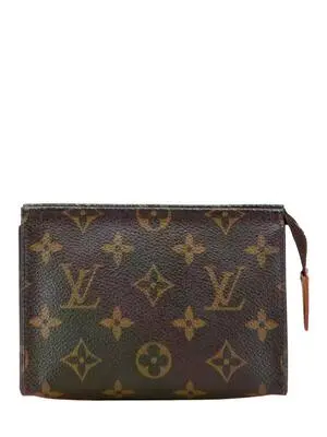 LOUIS VUITTON 2001 Monogram Toiletry 15 Pouch - Brown