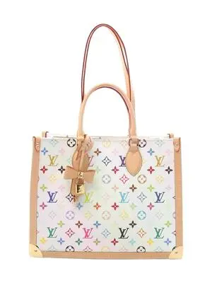 LOUIS VUITTON 2010s X Takashi Murakami Monogram Tote Bag - White