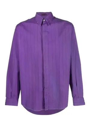 Versace 1980s Striped Button-down Shirt - Purple