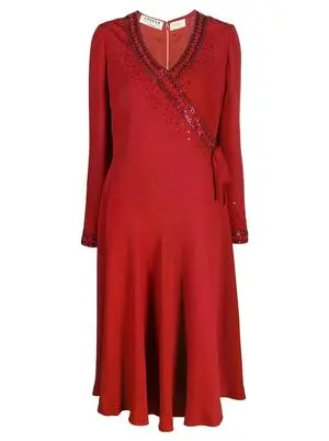 A.N.G.E.L.O. VINTAGE CULT 1980s Sequin-embellished Silk Dress - Red