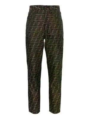 Fendi 1990-2000s Zucca Pants - Brown