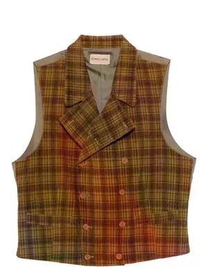 ROMEO GIGLI 1990s Checked Double-breasted Vest - Brown