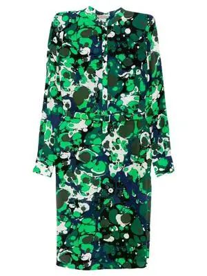 Bottega Veneta Abstract Printed Dress - Green