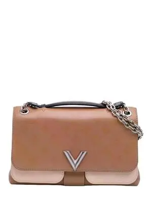 LOUIS VUITTON Monogram Cuir Plume Ecume Very Chain Satchel - Brown