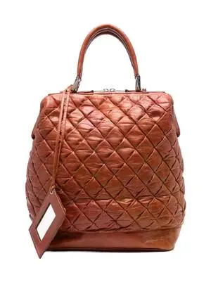Balenciaga 2020 Quilted Leather Tote Bag - Orange