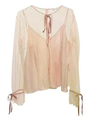 Red Valentino Tulle Tie-up Blouse - Pink