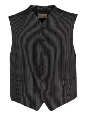 ROMEO GIGLI 1990s Striped Single-breasted Waistcoat - Black
