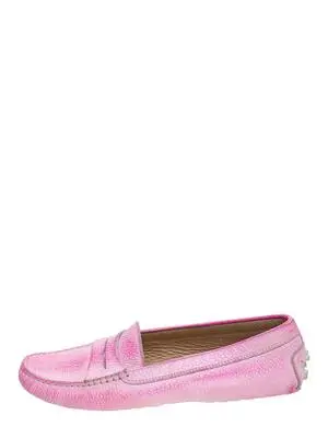TOD'S Leather Penny-slot Loafers - Pink