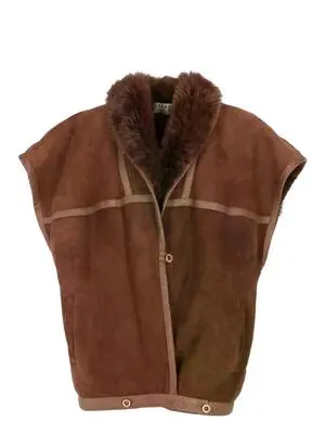 A.N.G.E.L.O. VINTAGE CULT 1980s Shearling-collar Gilet - Brown