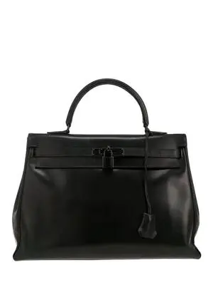 Hermès Kelly So Handbag In Box Leather - Black
